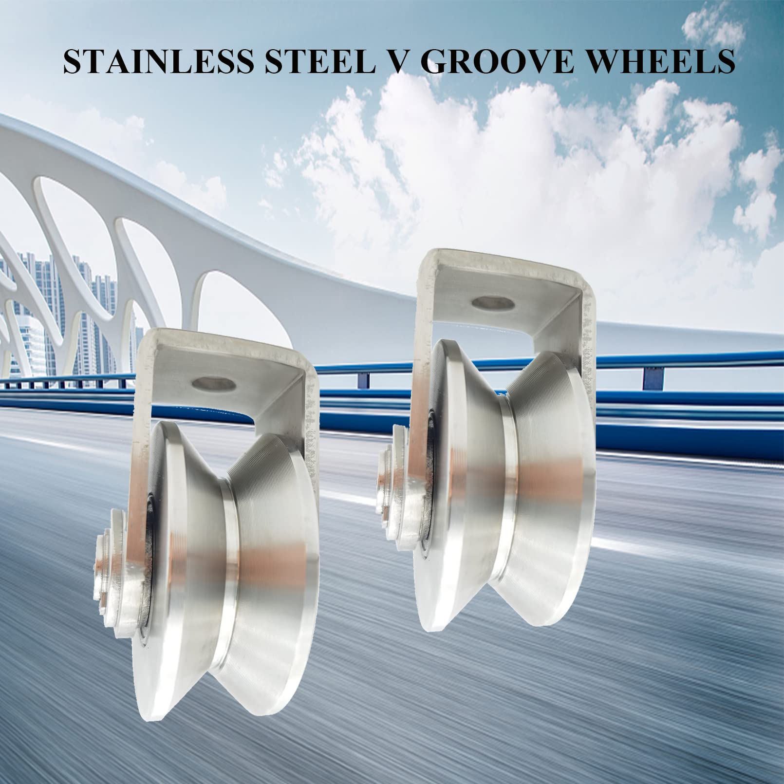 Snapklik.com : Stainless Steel V Groove Wheel Heavy Duty Caster Rigid ...