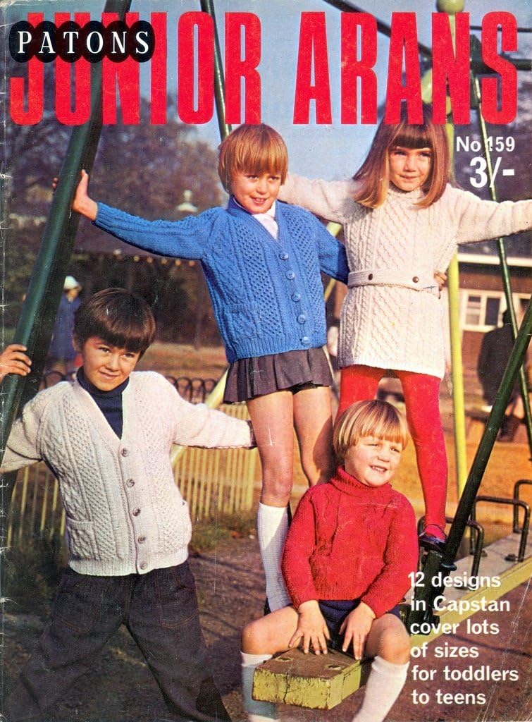 Patons 159 Knitting Pattern Vintage Child's Junior Arans Capstan ...