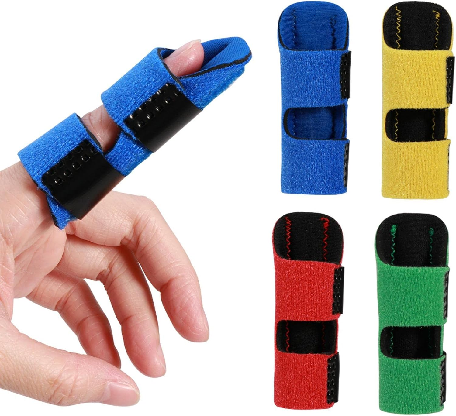 4 PCS Finger Splints, Finger Splints Finger Stabilizer Brace for Broken ...