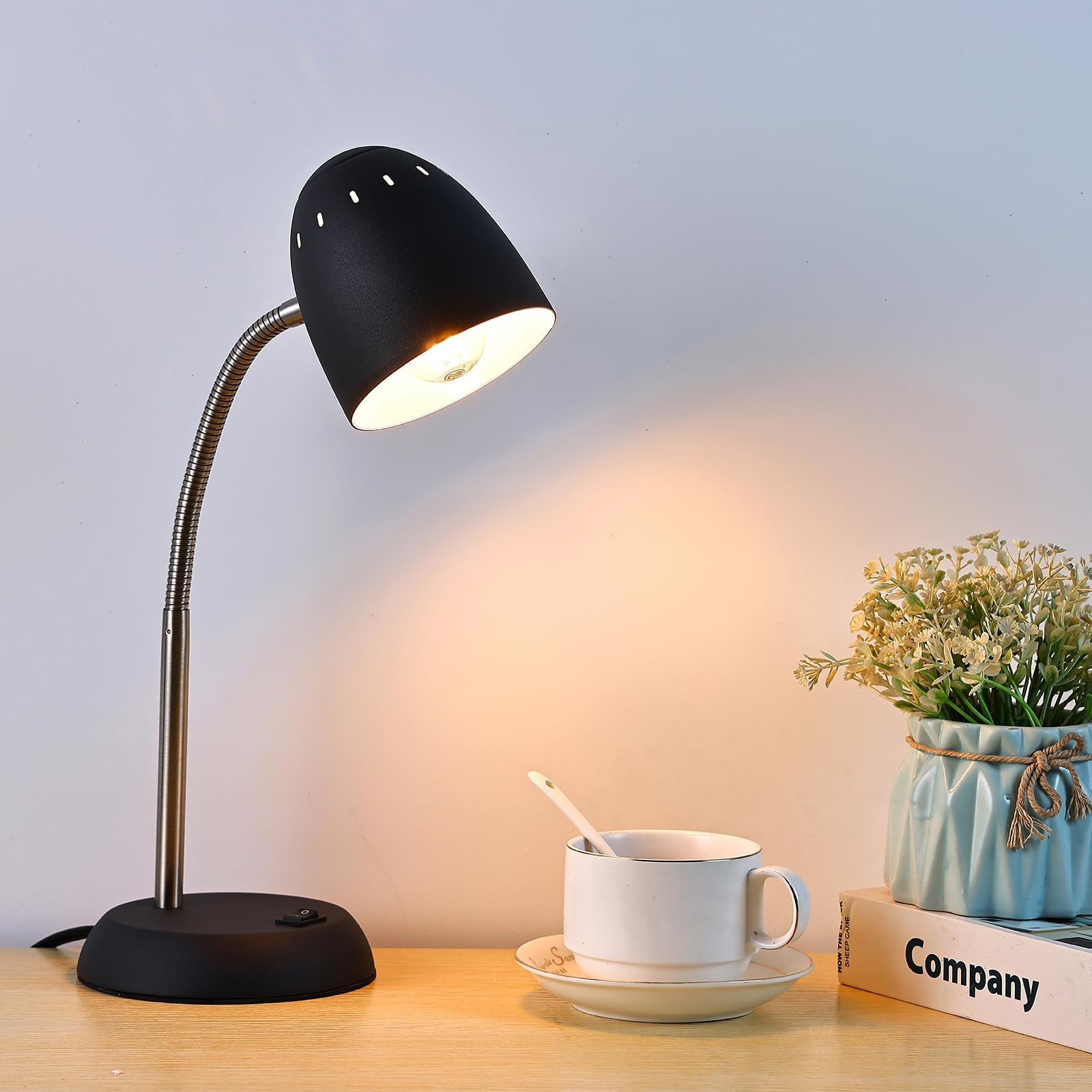 LEPOWER Metal Desk Lamp, Adjustable Goose Neck Table Lamp, Eye-Caring ...