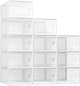 Amazon.com: Kuject XX-Large Shoe Storage Boxes Organizers Clear Plastic ...