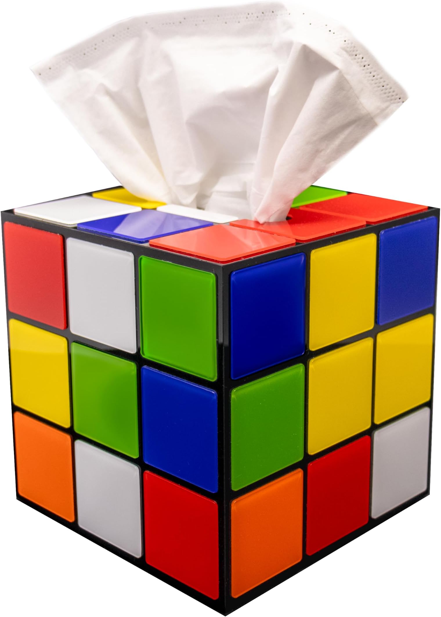 Amazon.com: Tissue Box Holder Square, Plastic Creamy Tissues Cube Boxes ...