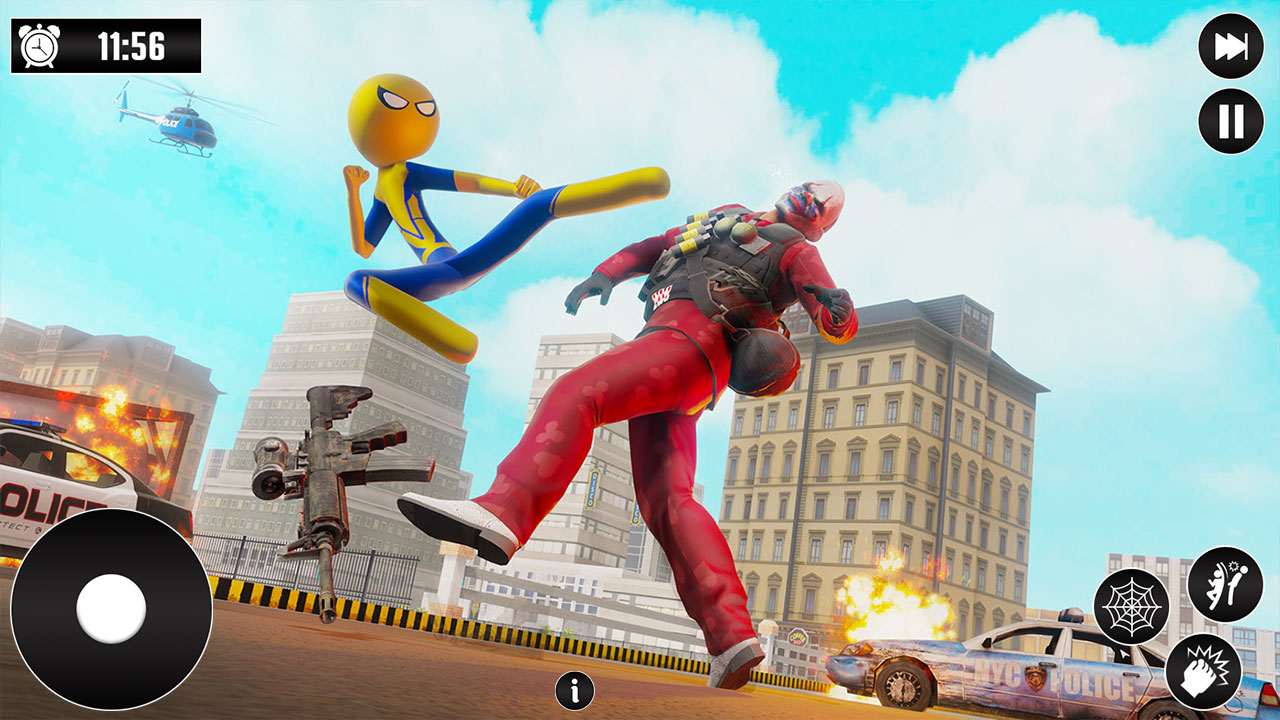 Stick Spider Hero Rope Flying Fight Crime City: Stickman Auto Town ...