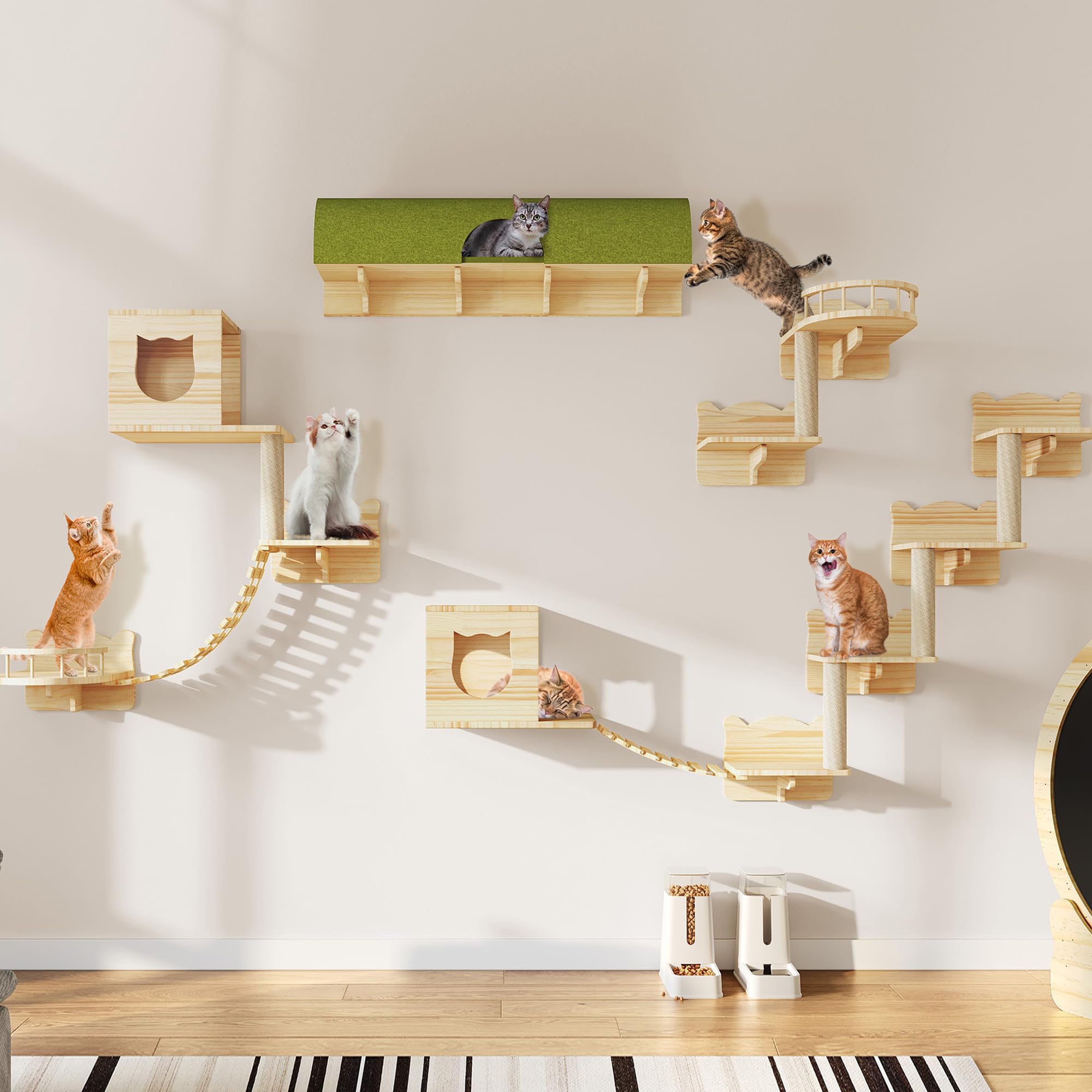 Amazon.com: YITAHOME Cat Wall Shelves and Perches for Wall, Solid Wood ...