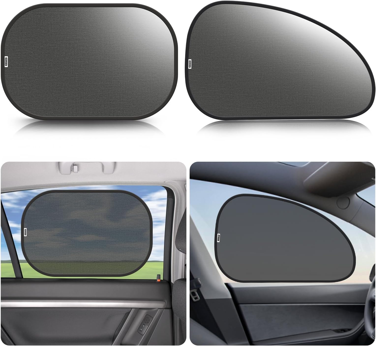 Amazon.com: COOCTECH Cling Car Window Shades 4 Pack，Car Window Shade ...