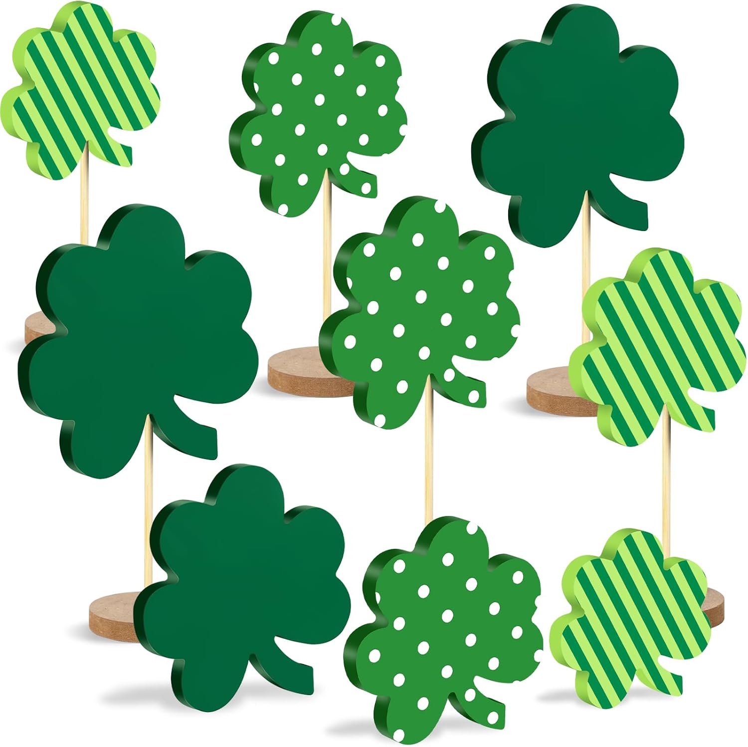 Amazon.com: 6 Pcs Shamrock Decor St. Patrick's Day Table Wooden Signs ...