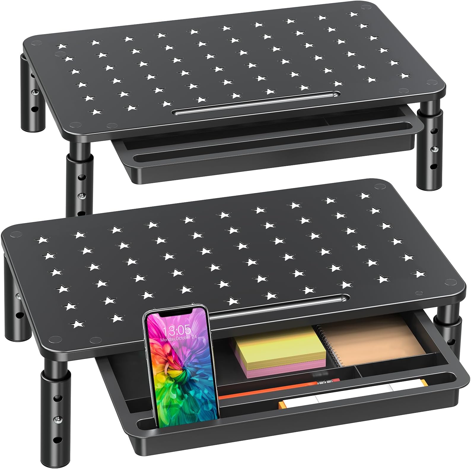 Amazon.com: Zimilar Monitor Stand Riser with Metal Mesh Drawer, Height ...