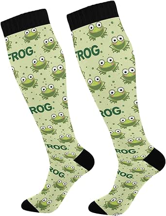 Amazon.com: CWUPZAY Cartoon Frog Compression Sock for Women Men Fun ...