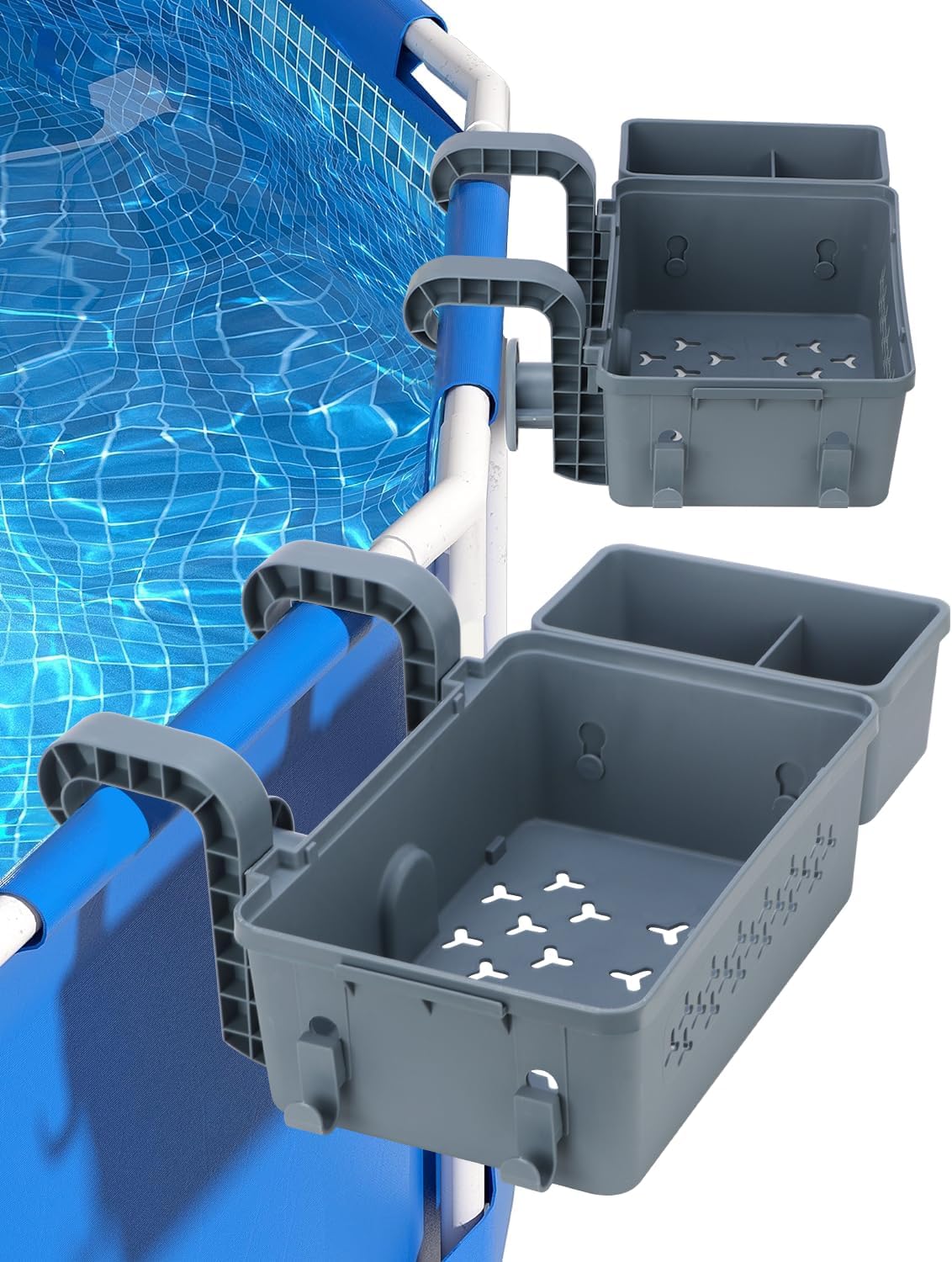 Amazon.com: SALMOPH Poolside Storage Basket with Cup Holder Hooks ...