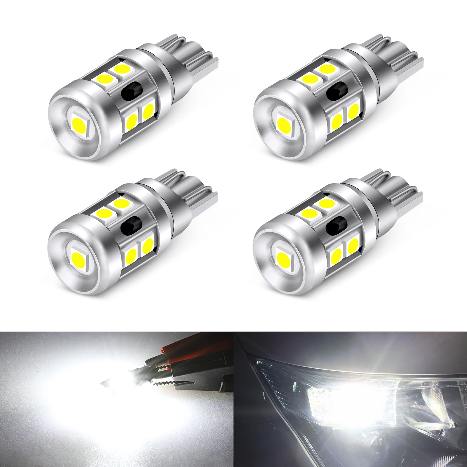 Amazon | 【超高輝度】 OPPLIGHT T10 LED ポジション T10 LEDバルブ ホワイト 爆光 ハイルーメン 9連LEDチップ 12V 2.8W 400LM 6500K ...