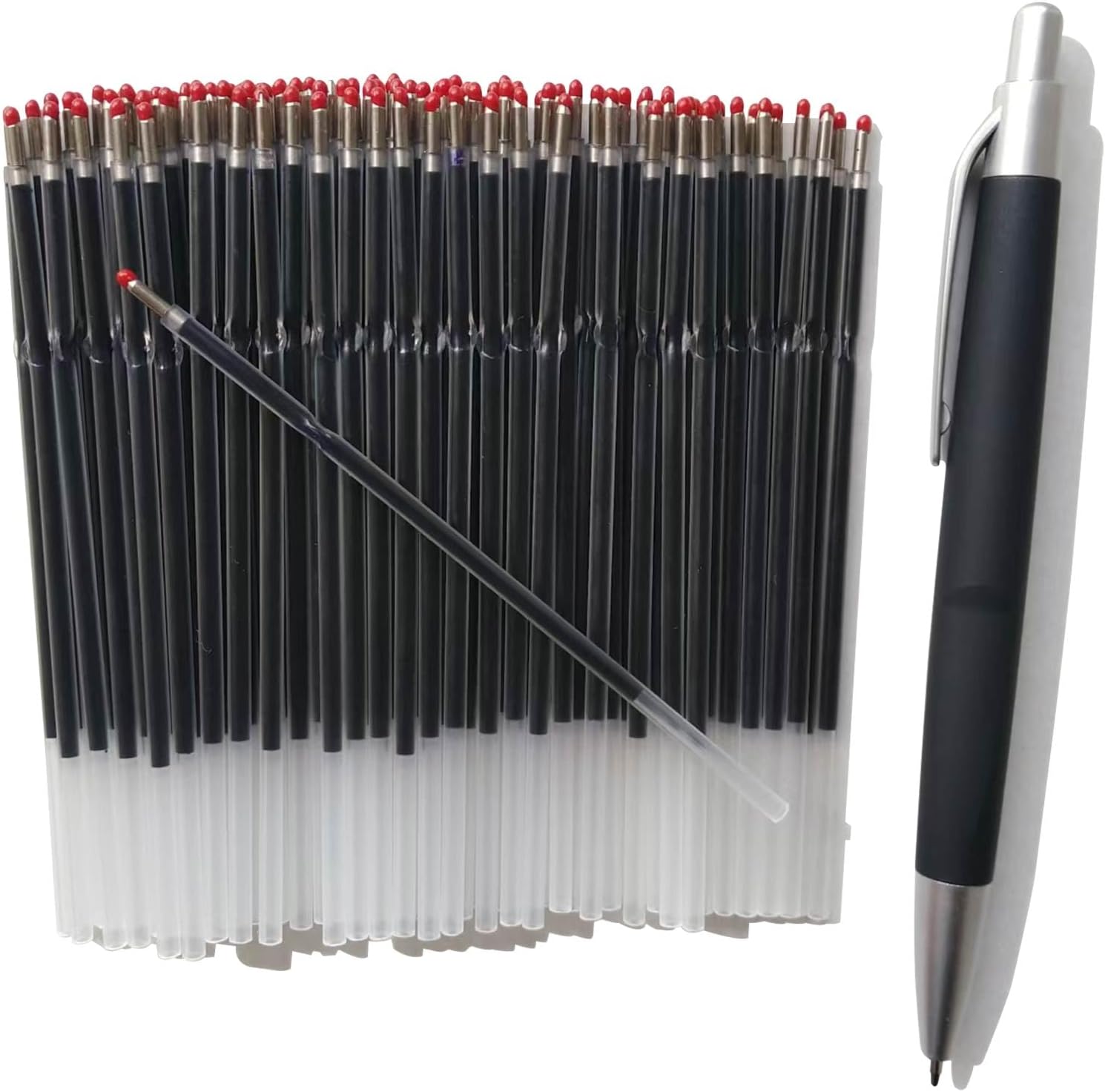 Amazon.com : 100 Pack 0.7 Ball Pen Refills,Retractable Ball Point Pen ...