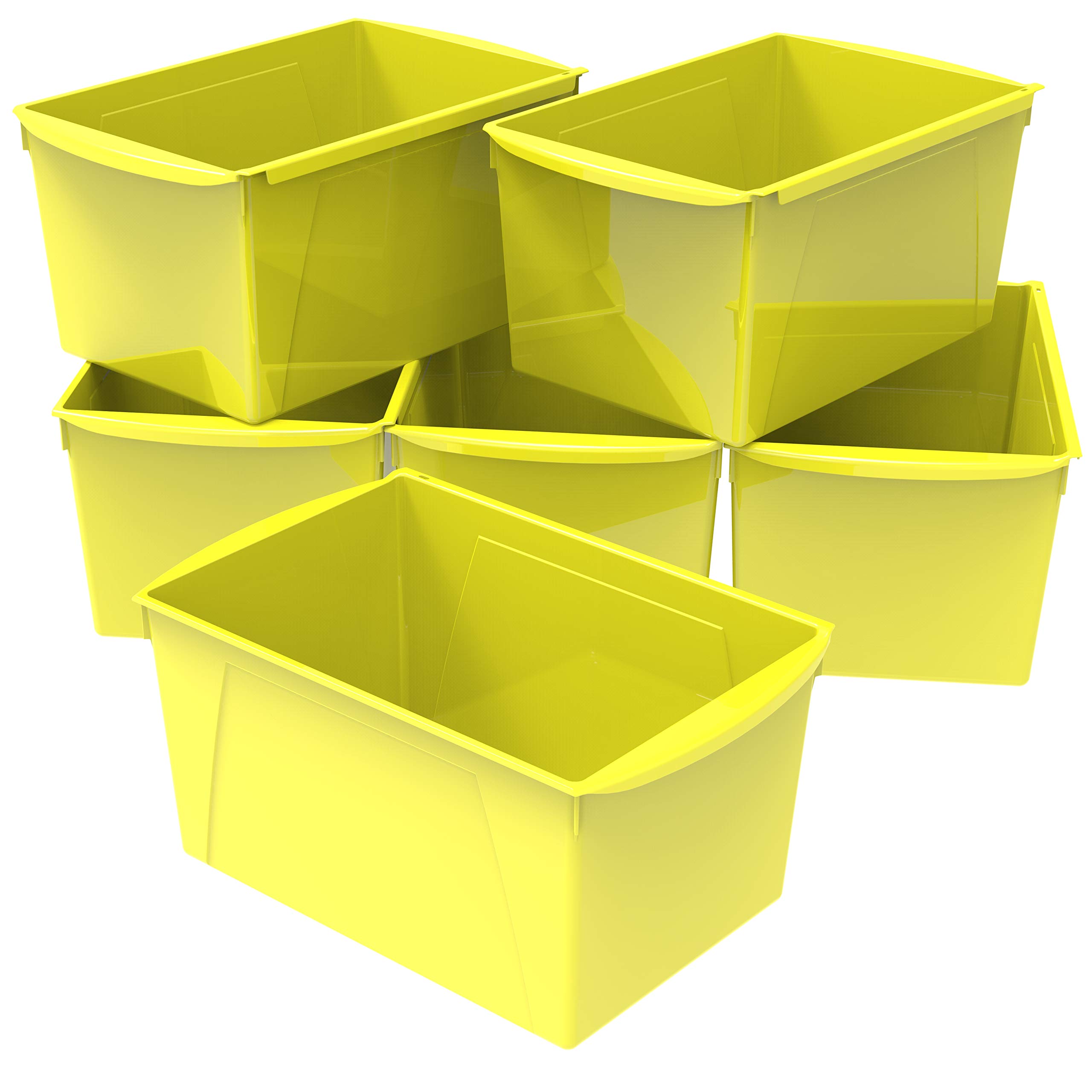 Snapklik.com : Storex Extra-Large Book Bin, Interlocking Plastic ...