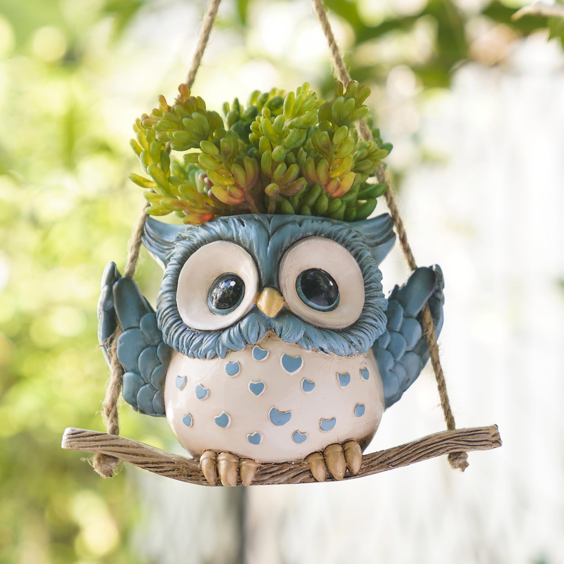 Amazon.com: Swing Owl Hanging Planters for Indoor Plants, Cute Small ...