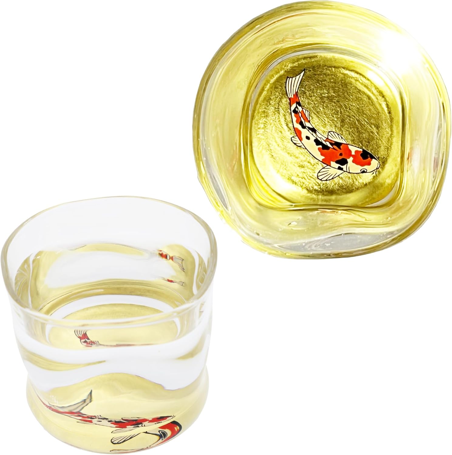 Kasyou Studio Colored Carp Sake Cup (Natural curl Shape) Glass ...