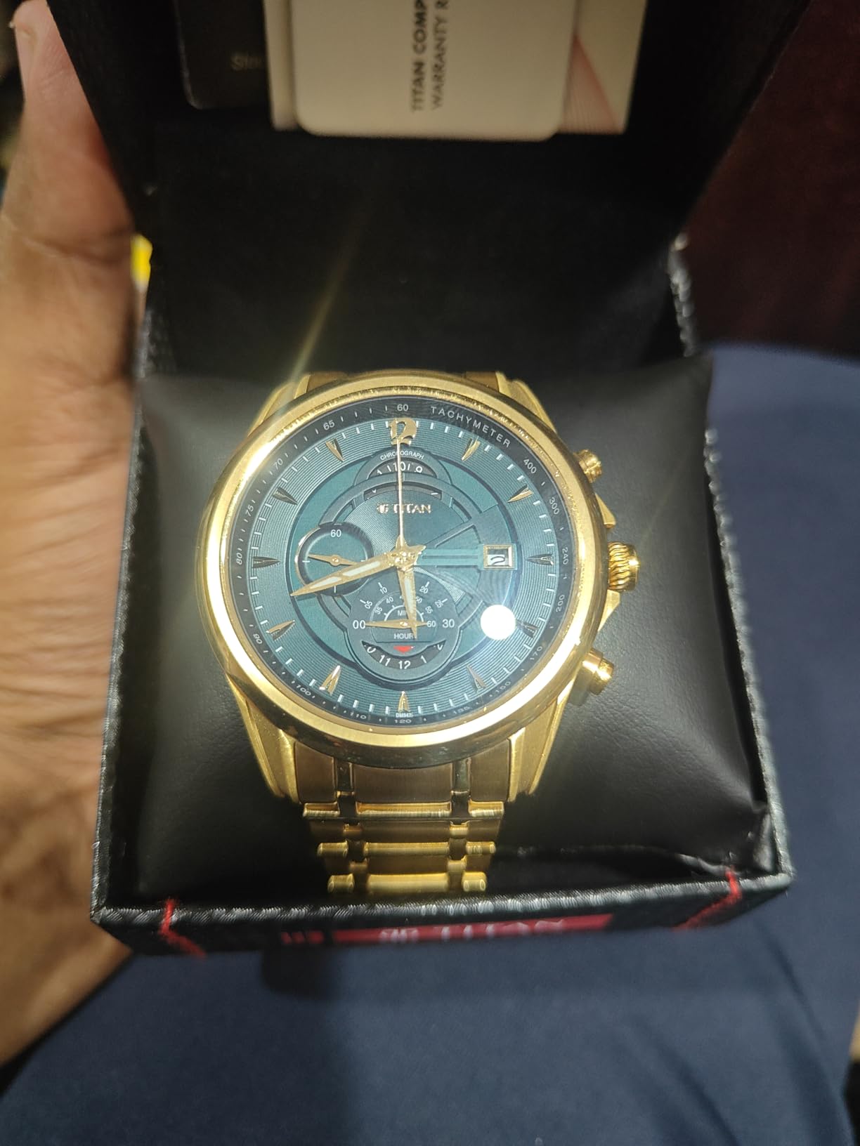 Titan Regalia Premium Quartz Chronograph with Date Forest Green Dial ...