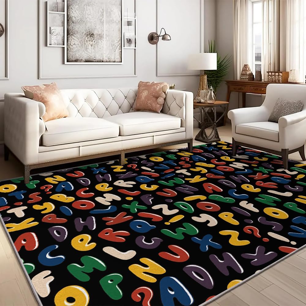 Amazon.com: ABC Colorful Alphabet Seamless Area Rug,Soft Non-Slip ...