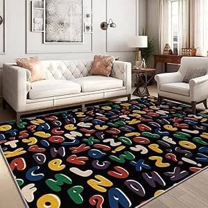 Amazon.com: ABC Colorful Alphabet Seamless Area Rug,Soft Non-Slip ...