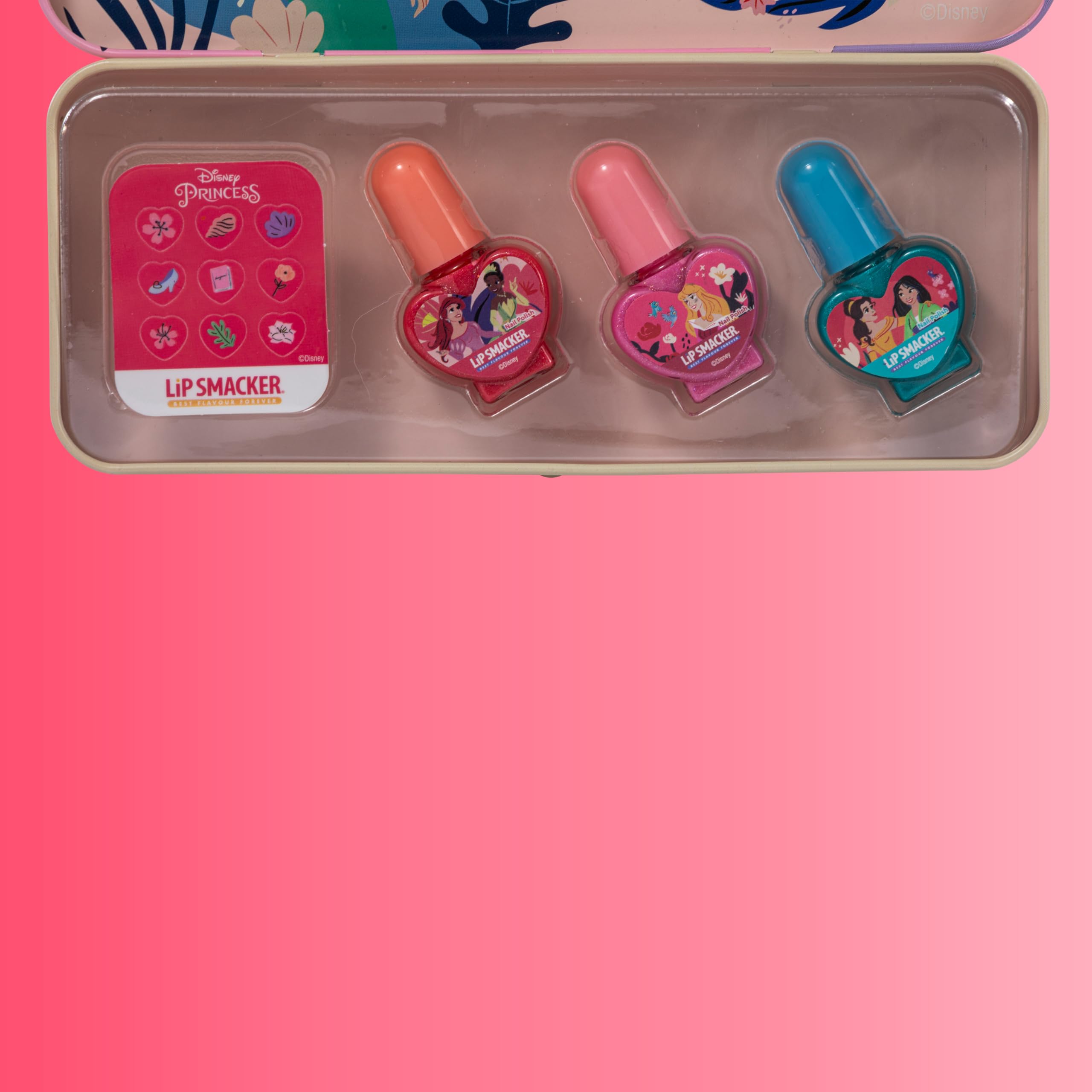 Lip Smacker Disney Princess Nail Polish Tin Set, Gift Set for Kids with ...