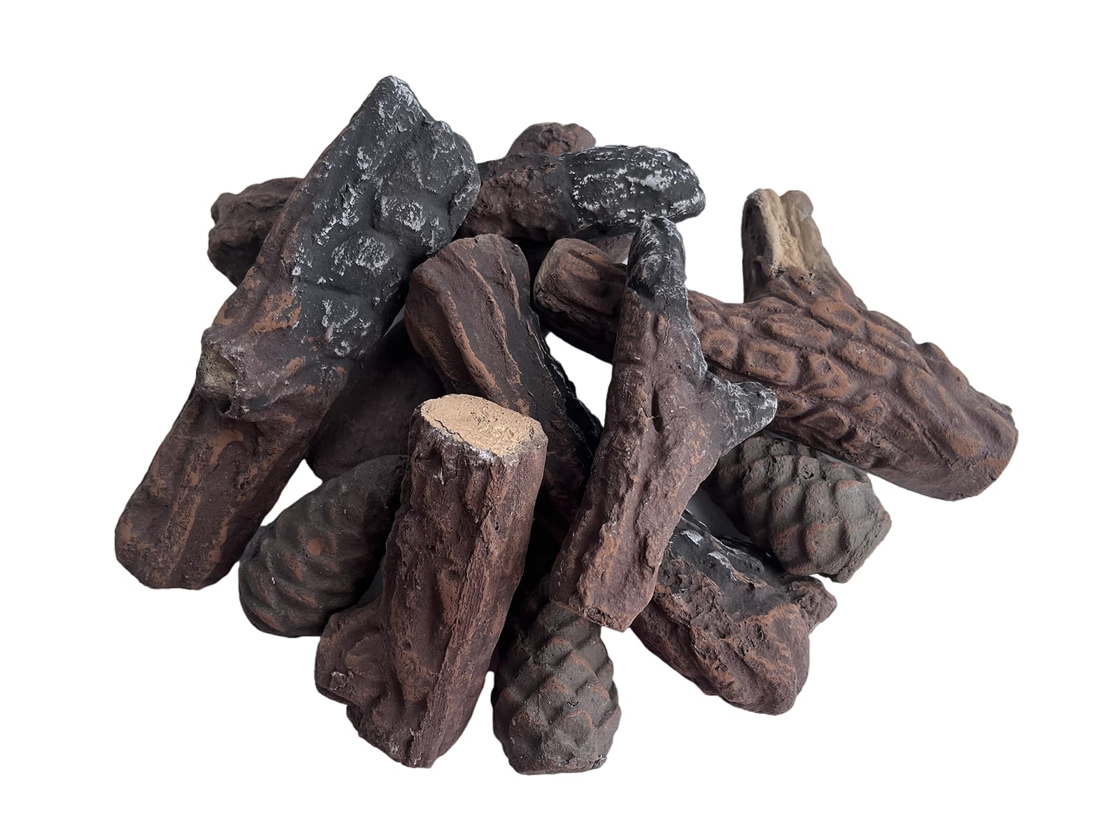 Fireplace Gas Logs 10pcs,Small Simulated Fake Firewood,Ceramic Wood ...