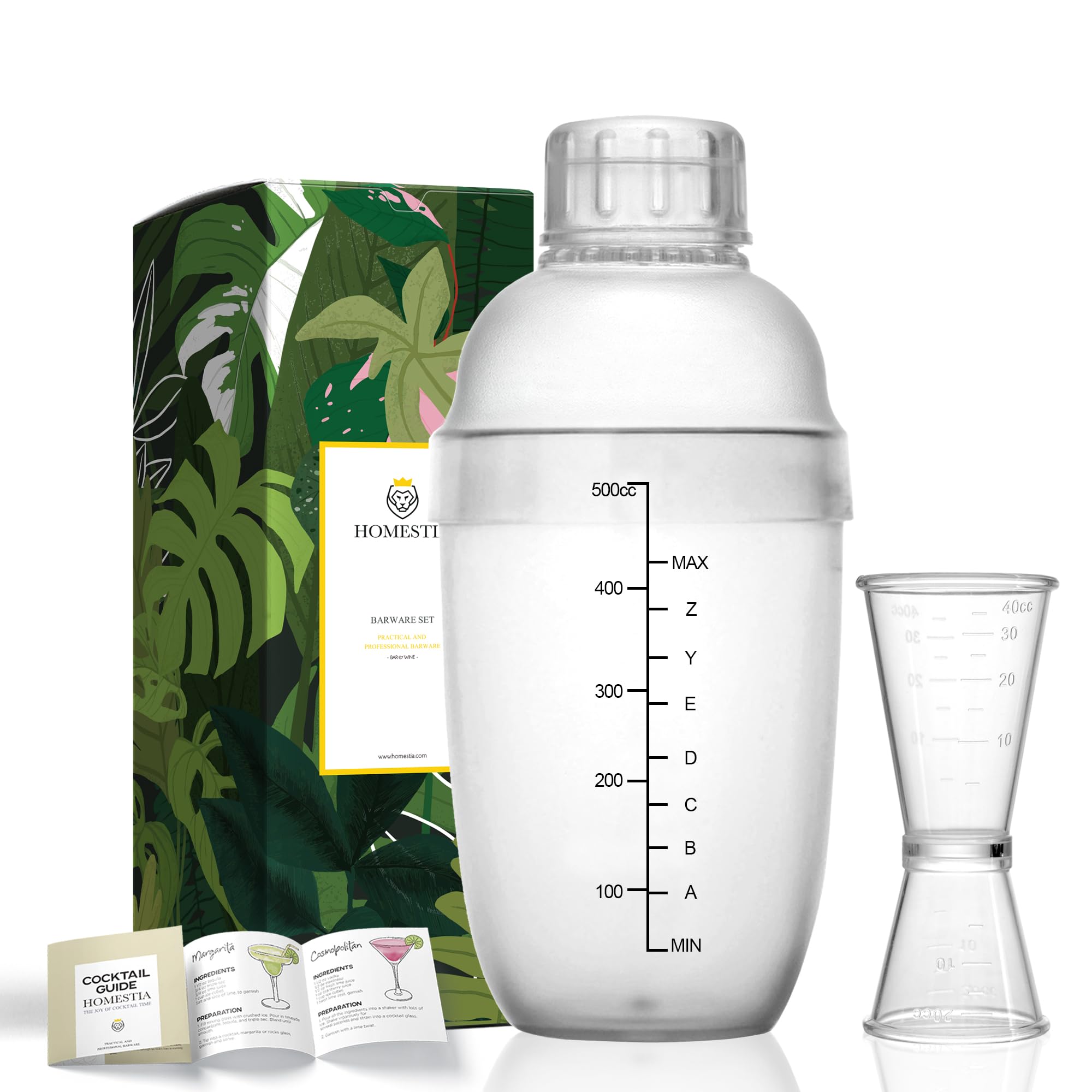 Snapklik.com : Homestia Plastic Cocktail Shaker w/Scale And Jigger Set ...