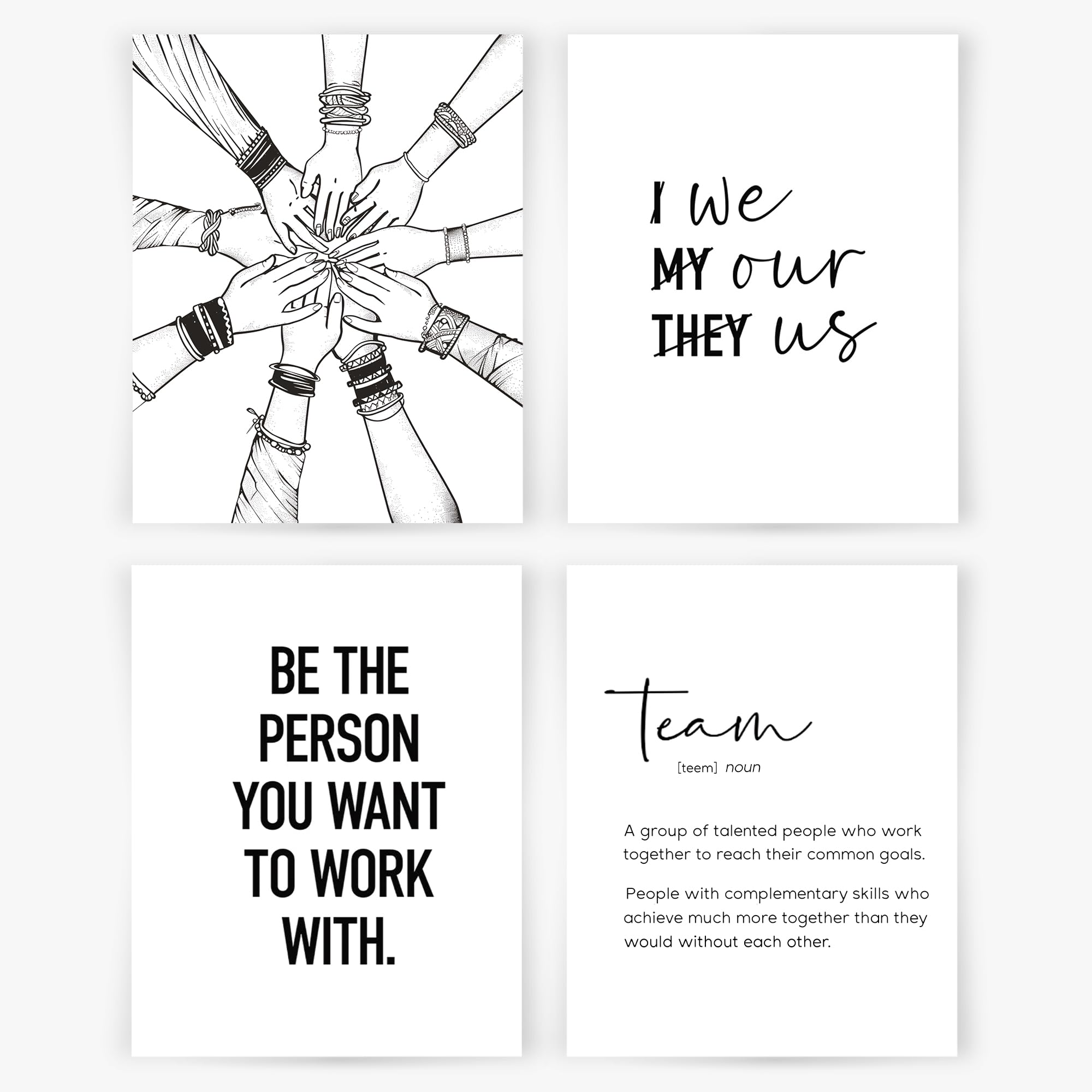 Amazon.com: YQDEJ Motivational Teamwork Team Work Wall Art Prints for ...