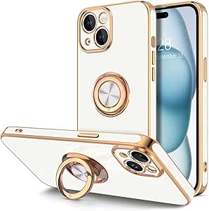 Amazon.com: Hython Case for iPhone 15 Plus Case with Ring Stand, 360° Rotatable Ring Holder ...
