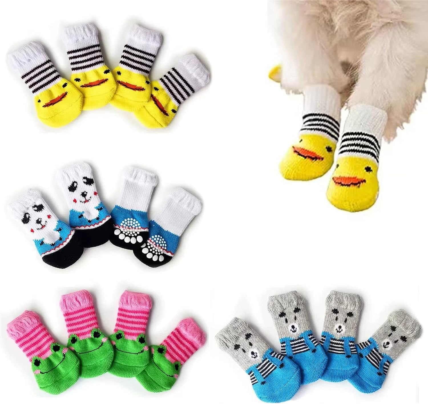 8 Pairs Anti-Slip Dog Socks Dog Anti Slip Socks for Small Dogs, High ...