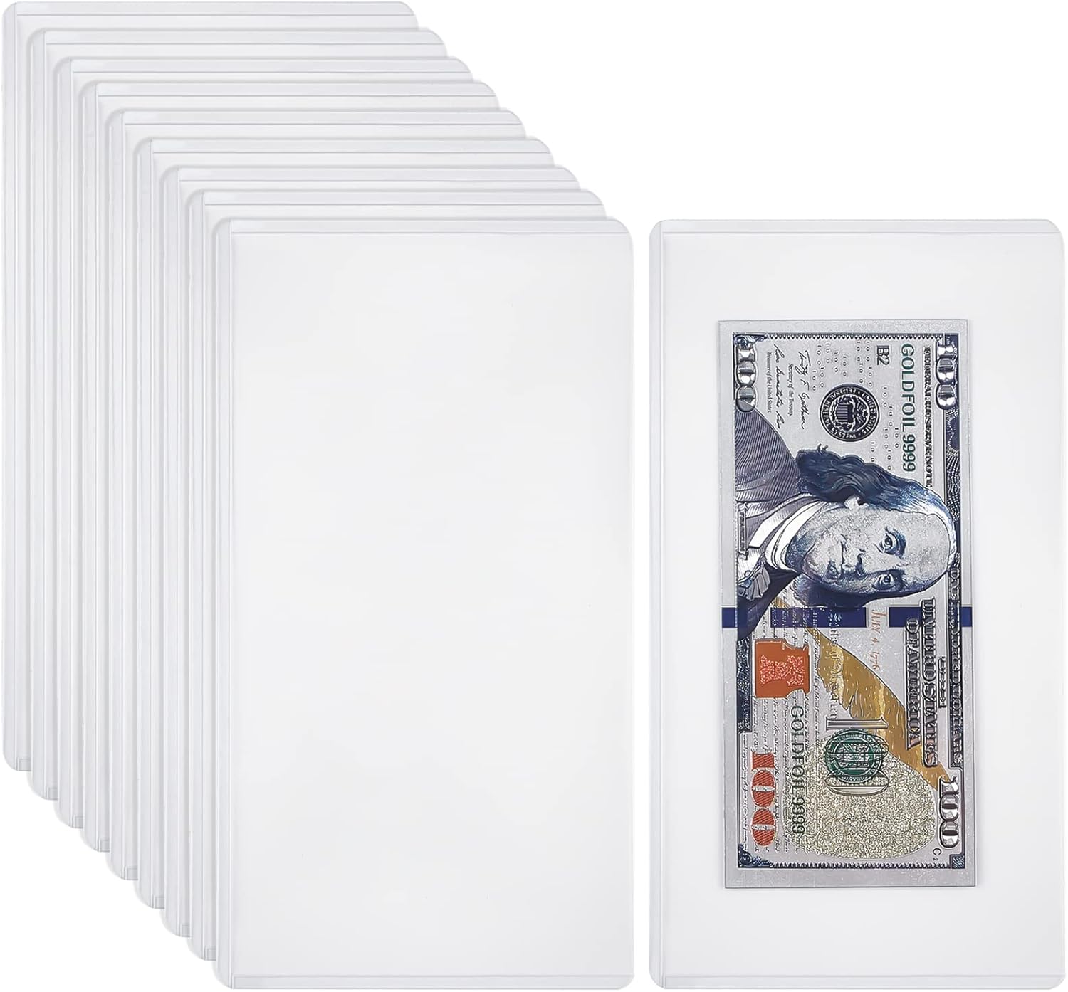 Amazon.com : Jutieuo 10 Pieces Dollar Bill Holders Transparent Bill ...