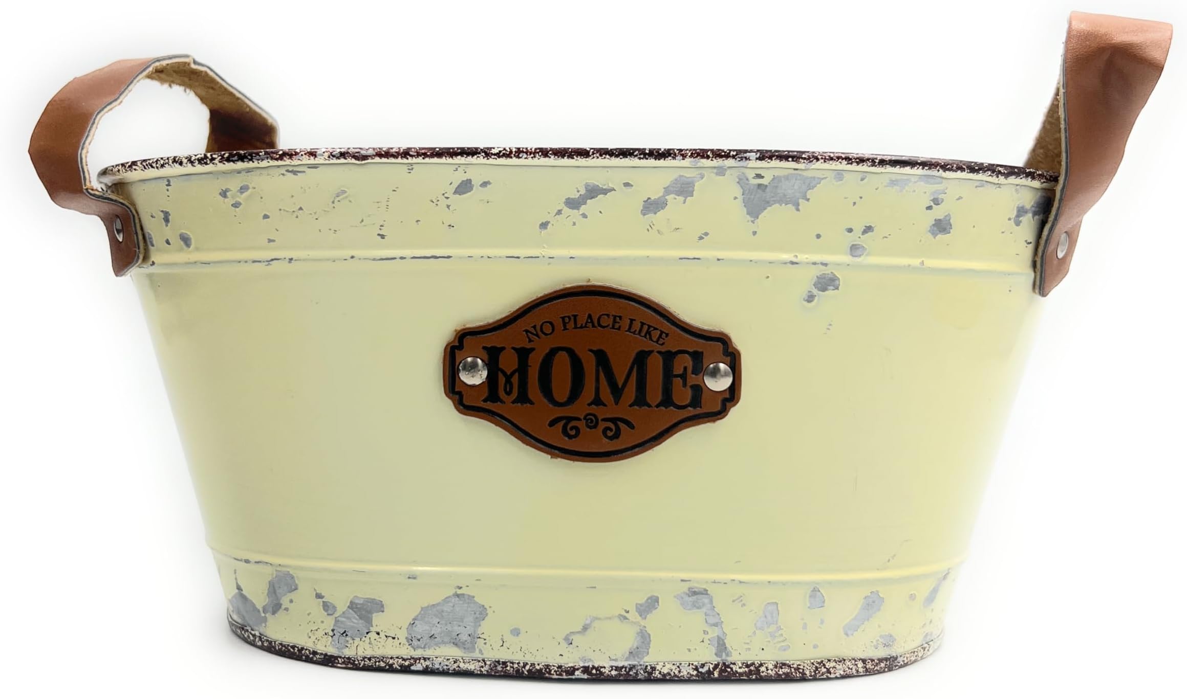 Amazon.com : hadaaya Rustic Farmhouse Home 9” Metal Tub Bucket Planter ...