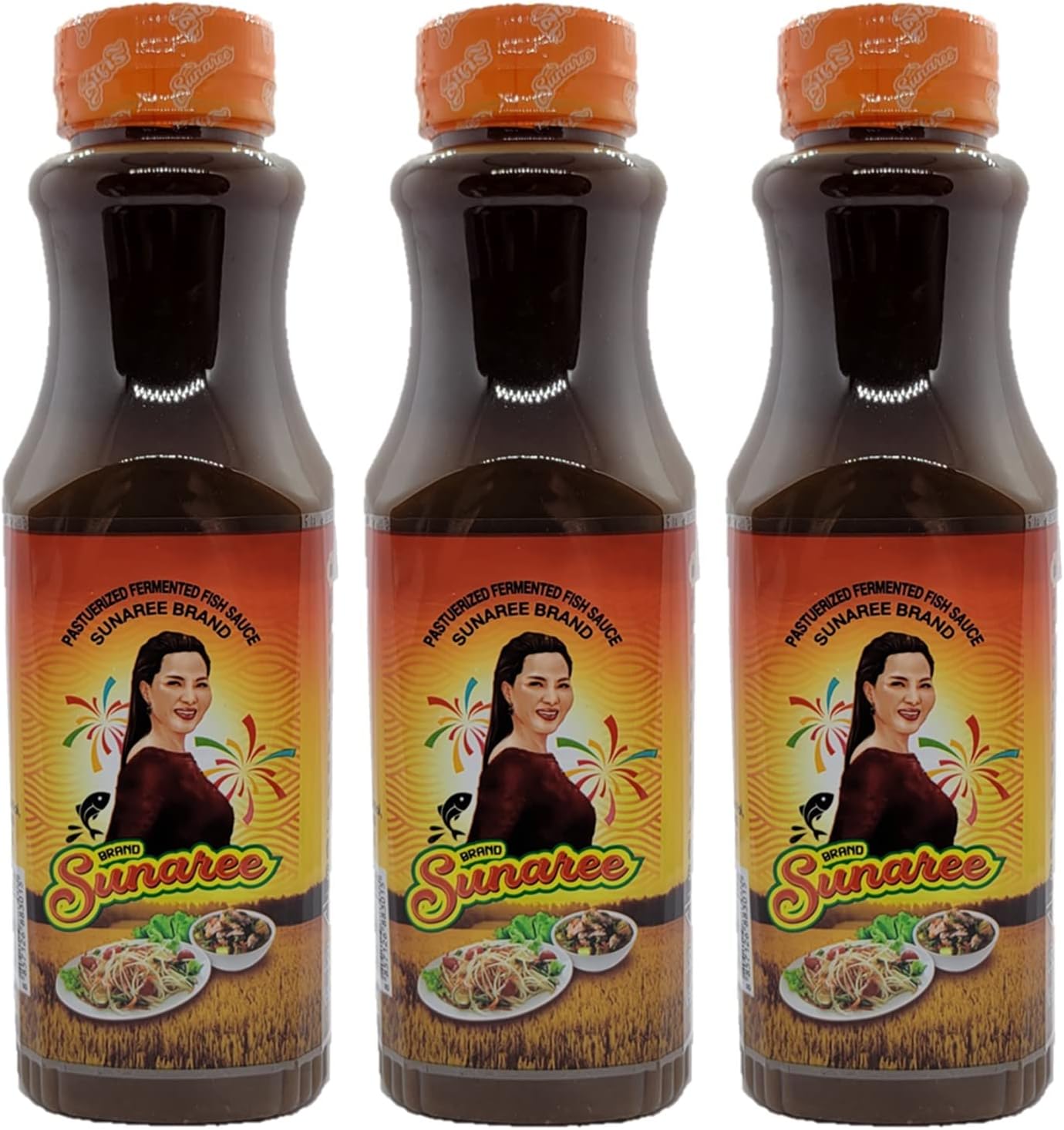 Amazon.com : Sunaree Thai Fermented Fish Sauce Nam Pla La Authentic Brand from Thailand Papaya ...