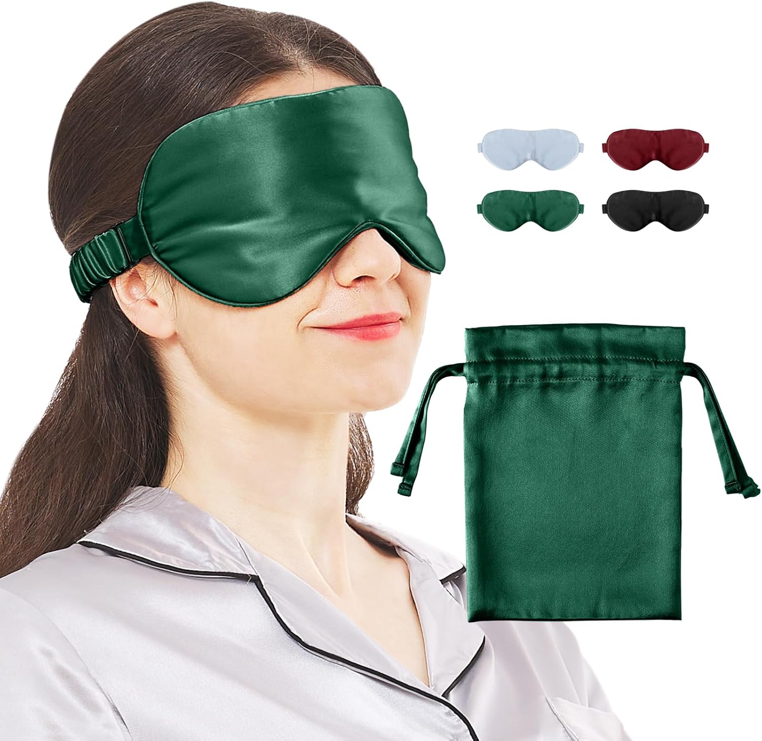 Amazon.com: MIWEN Silk Eye Sleeping Mask, Travel Mask, Eye Covers for ...