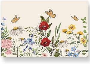 Amazon.com: AnyDesign 50 Pack Spring Wildflower Paper Placemats Vintage ...