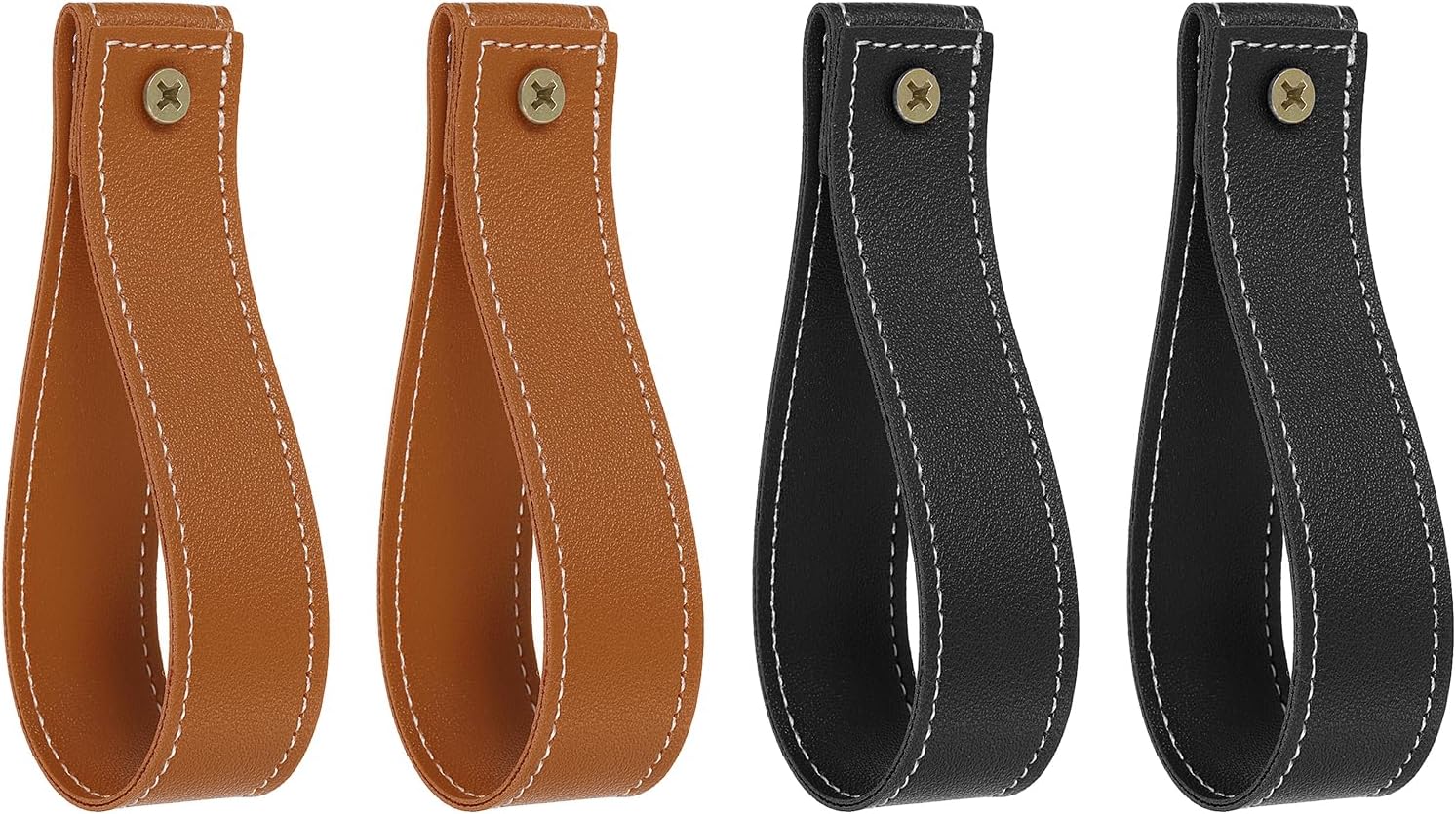 Amazon.com: uxcell 4pcs Leather Curtain Rod Holder 1 x 4.7 Inches Wall ...