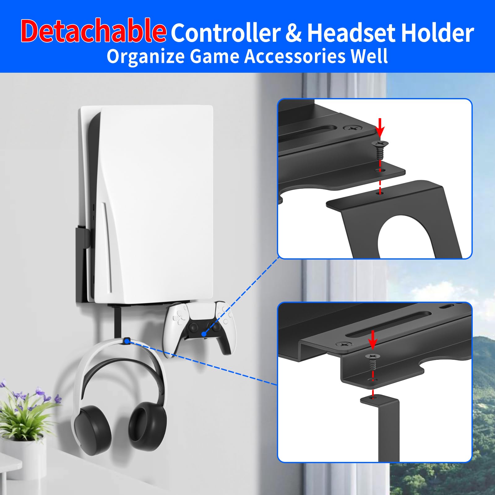 Snapklik.com : Chunxiao Metal Steel PS5 Wall Mount Kit For PlayStation ...