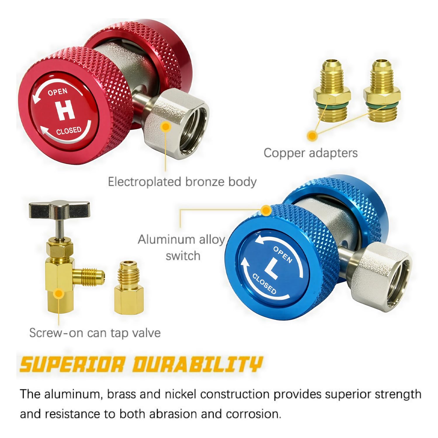Snapklik.com : Adjustable R134A Adapter Fitting 1/4 Inch SAE HVAC ...