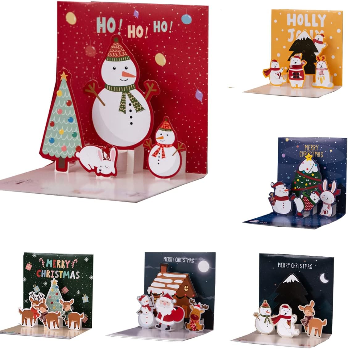 Handmade Merry Christmas Pop Up Card, 3D Popup Greeting Cards, Pop Up ...