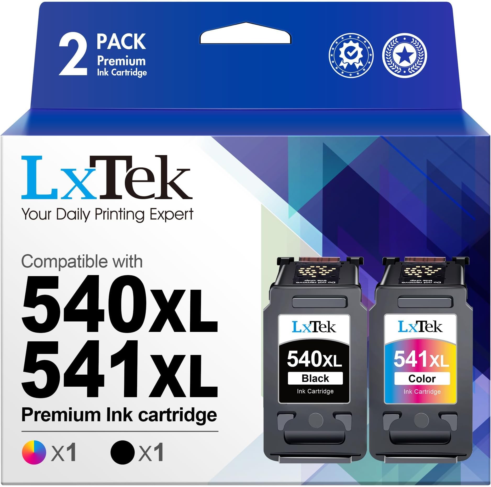 LxTek High Yield PG-540XL CL-541XL Ink Cartridges for Canon 540XL 541XL ...