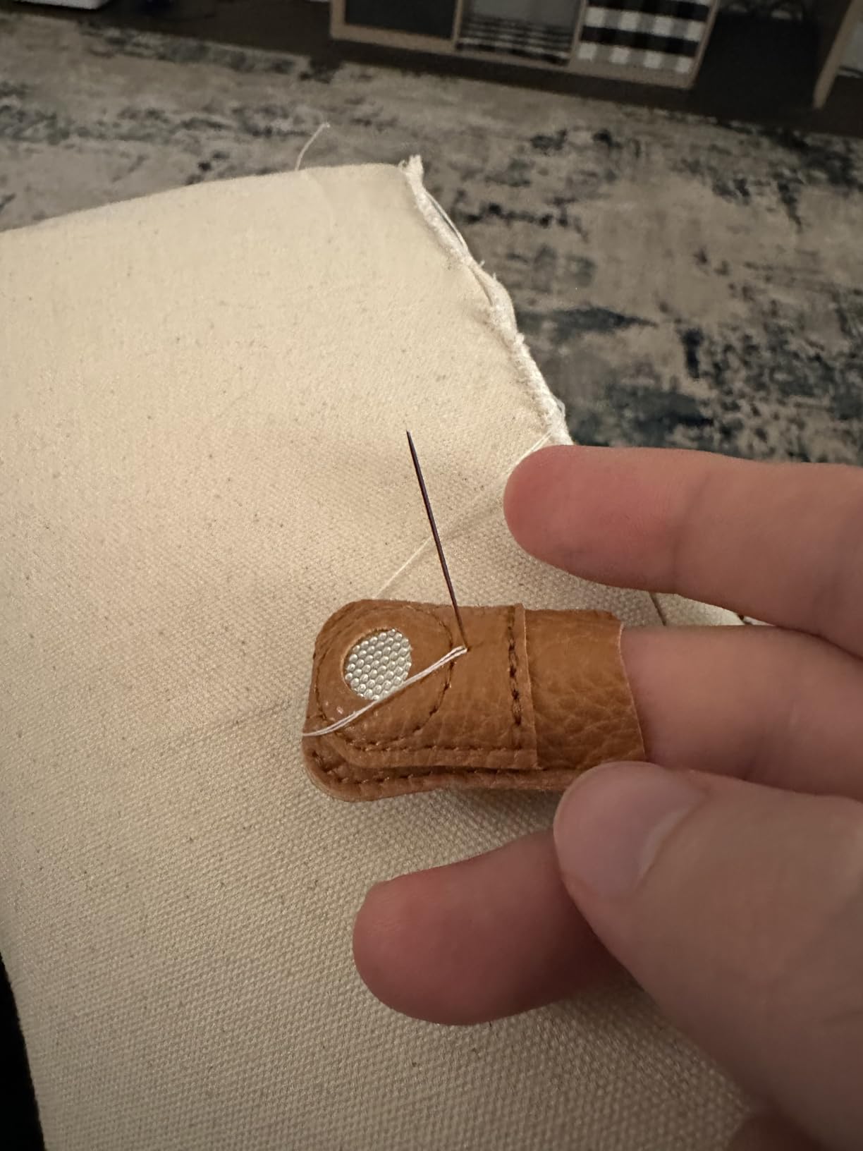 Amazon.com: 4 Pieces Leather Thimble Sewing Thimble Finger Protector ...