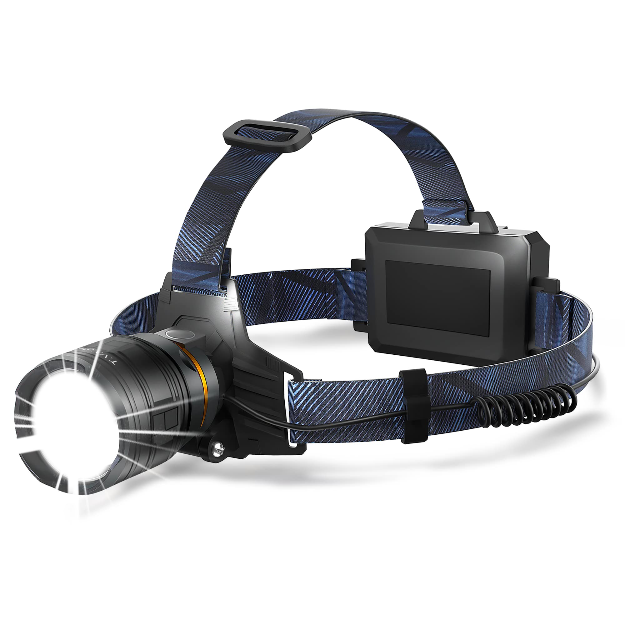 T.V.V.Fashy Headlamp with USB Rechargeable, Super Bright LED 100000 ...