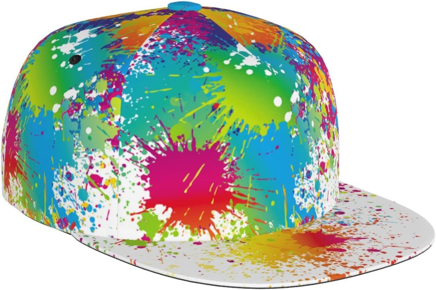 LOGMOR Funny Paint Drop Splatter Colorful Flat Bill Hat, Unisex ...