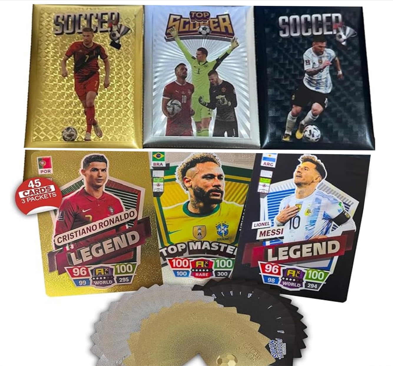 Amazon.com: Soccer Trading Cards 2024-25 | 3 Packs - 45 Greatest ...