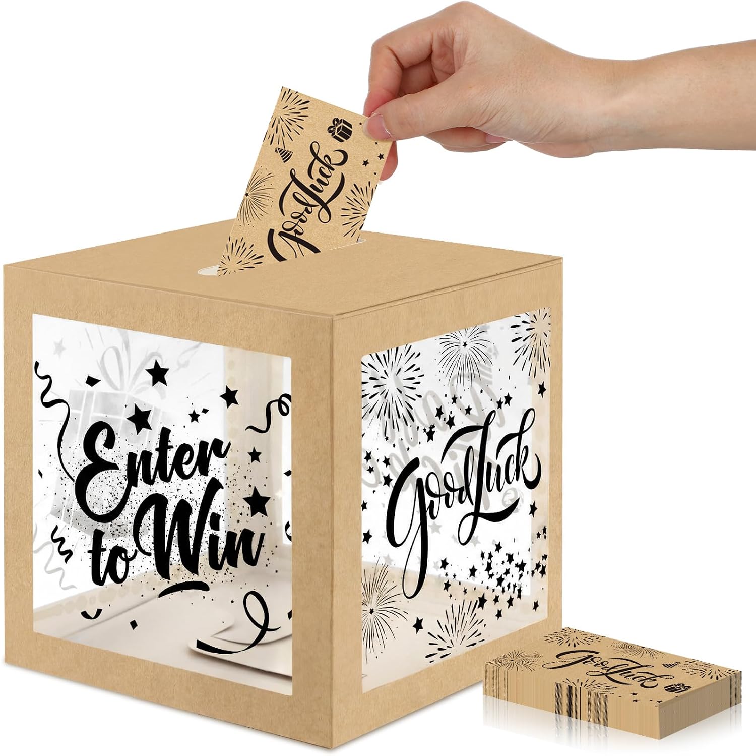 Amazon.com: Spiareal Enter to Get Donation Box with Raffle Tickets ...