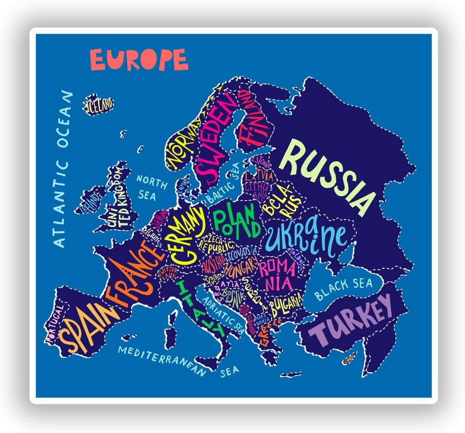 Amazon.com: 2 x 25cm/250mm Europe Design Vinyl Stickers Travel Luggage ...