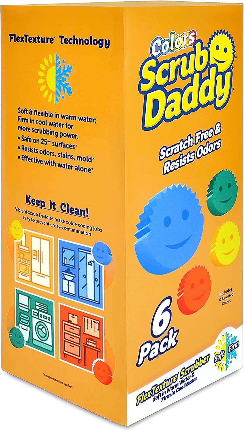 Scrub Daddy Shark Tank Sponge Smiley Face Scratch Free Scrubber 3 Pack ...
