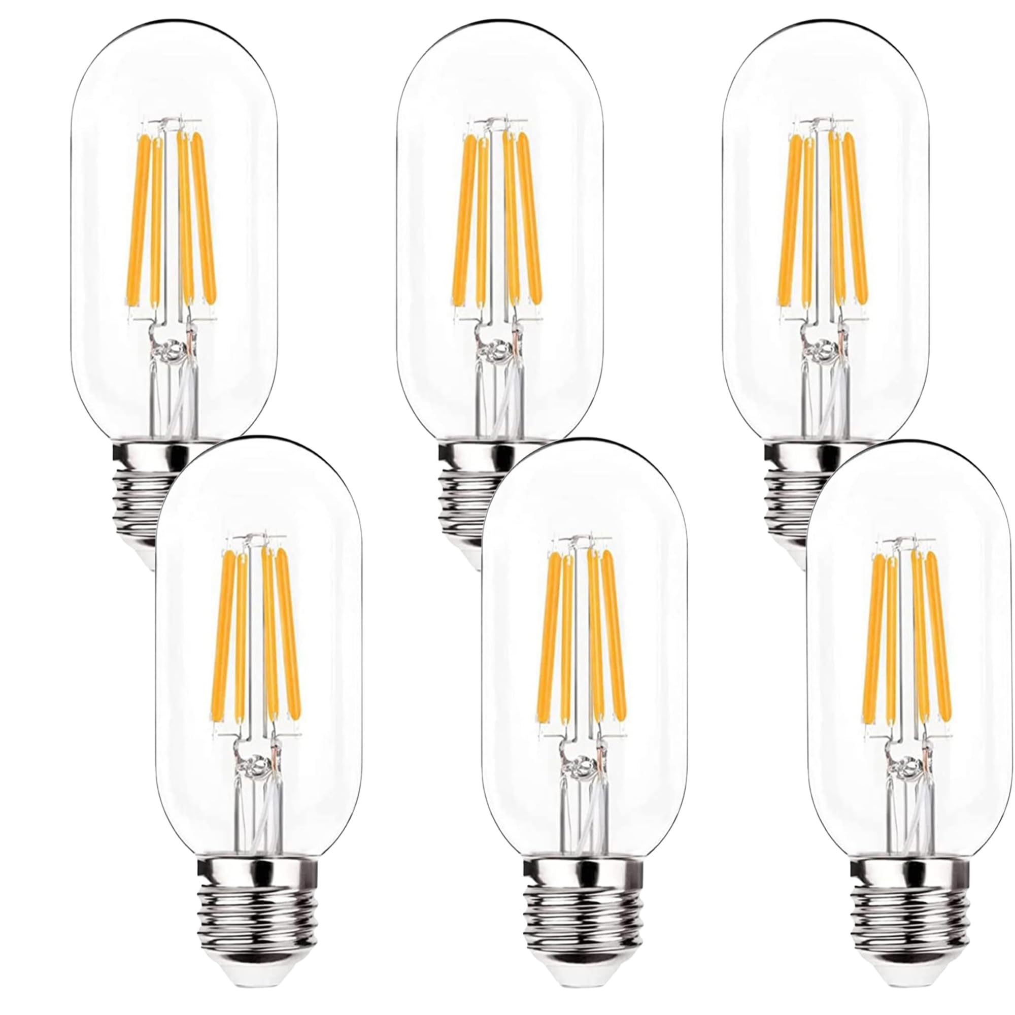 LHYueTong 6pack T45 LED Bulb, 4W Tubular Bulb LED Filament Bulb ...