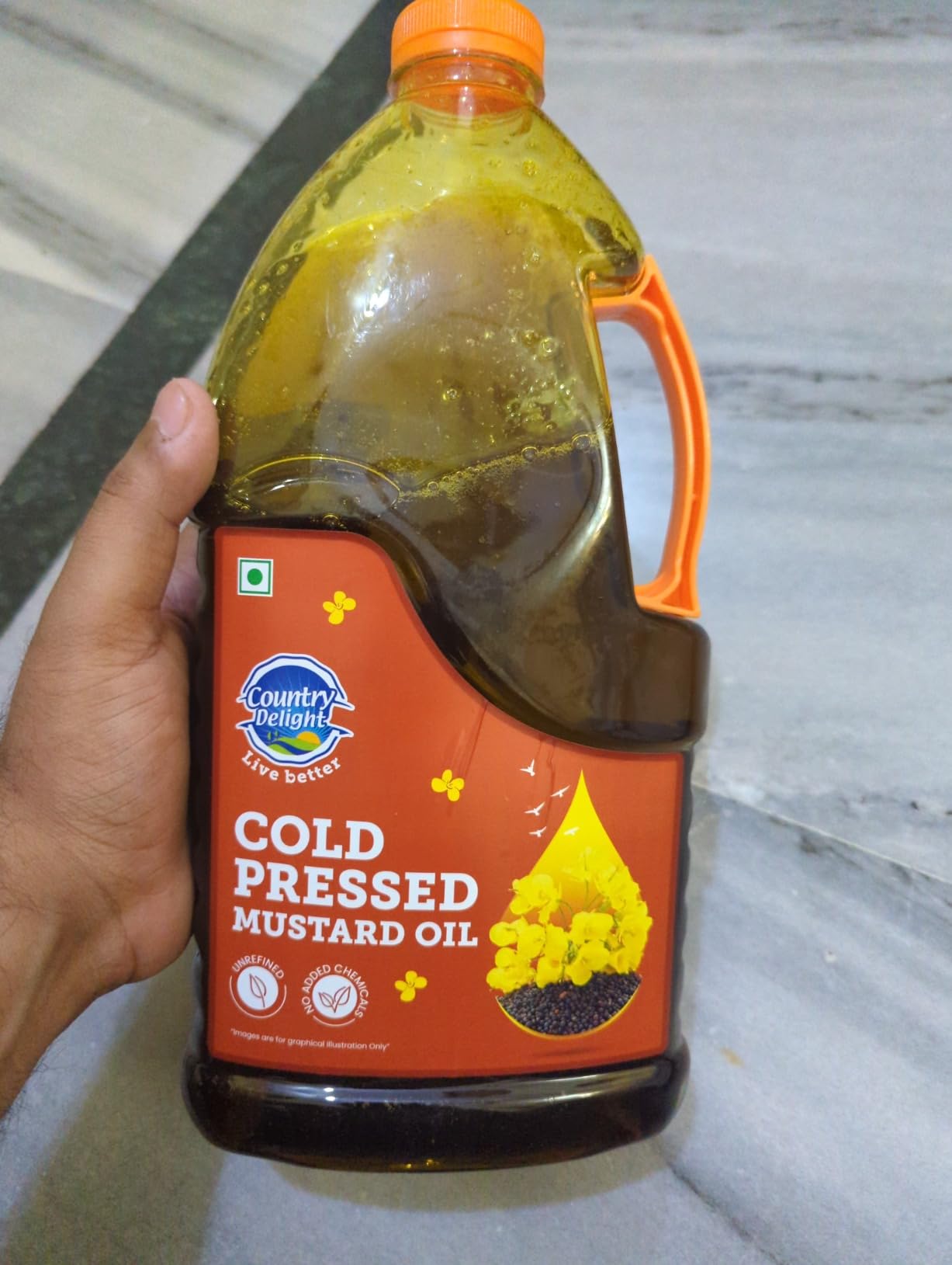 Country Delight Cold Pressed Mustard Oil 1.8 L | Non-refined Mustard ...