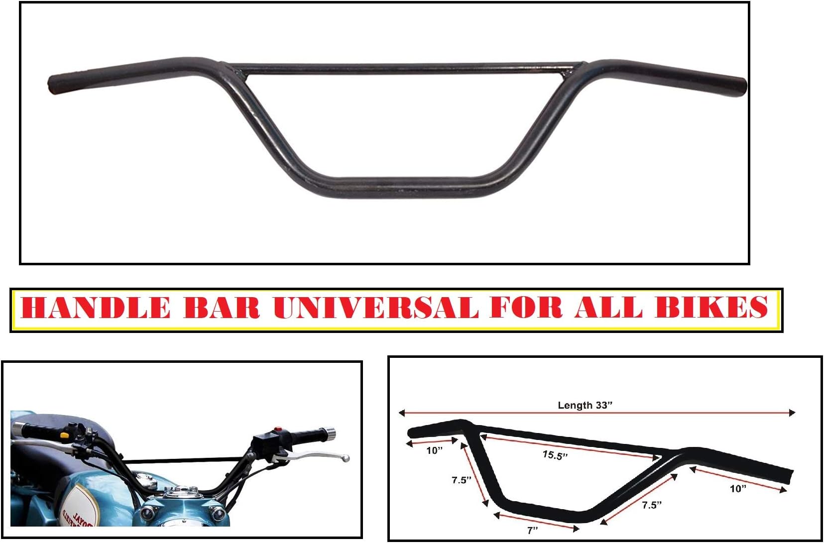 Lowrence Stock Bike Handle Bar Unit-Yamaha Fz-S : Amazon.in: Car ...