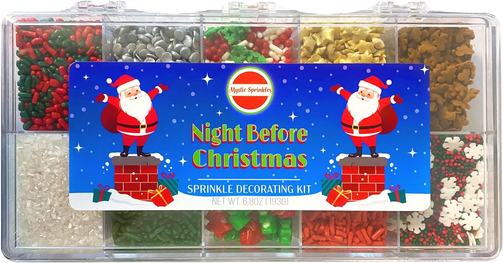 Amazon.com: Mystic Sprinkles Christmas Holiday sprinkle Decorating Kits ...