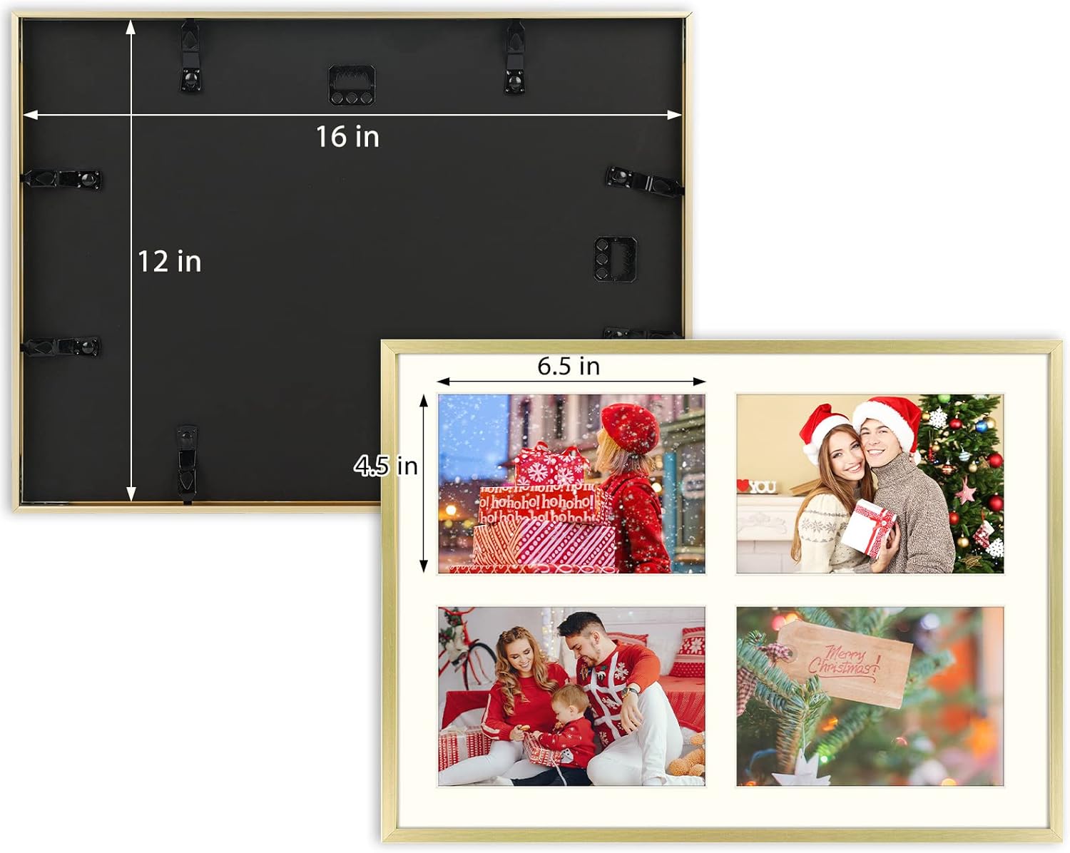 Buy Golden State Art, 12x16 Gold Aluminum Metal Frame with Ivory Mat ...