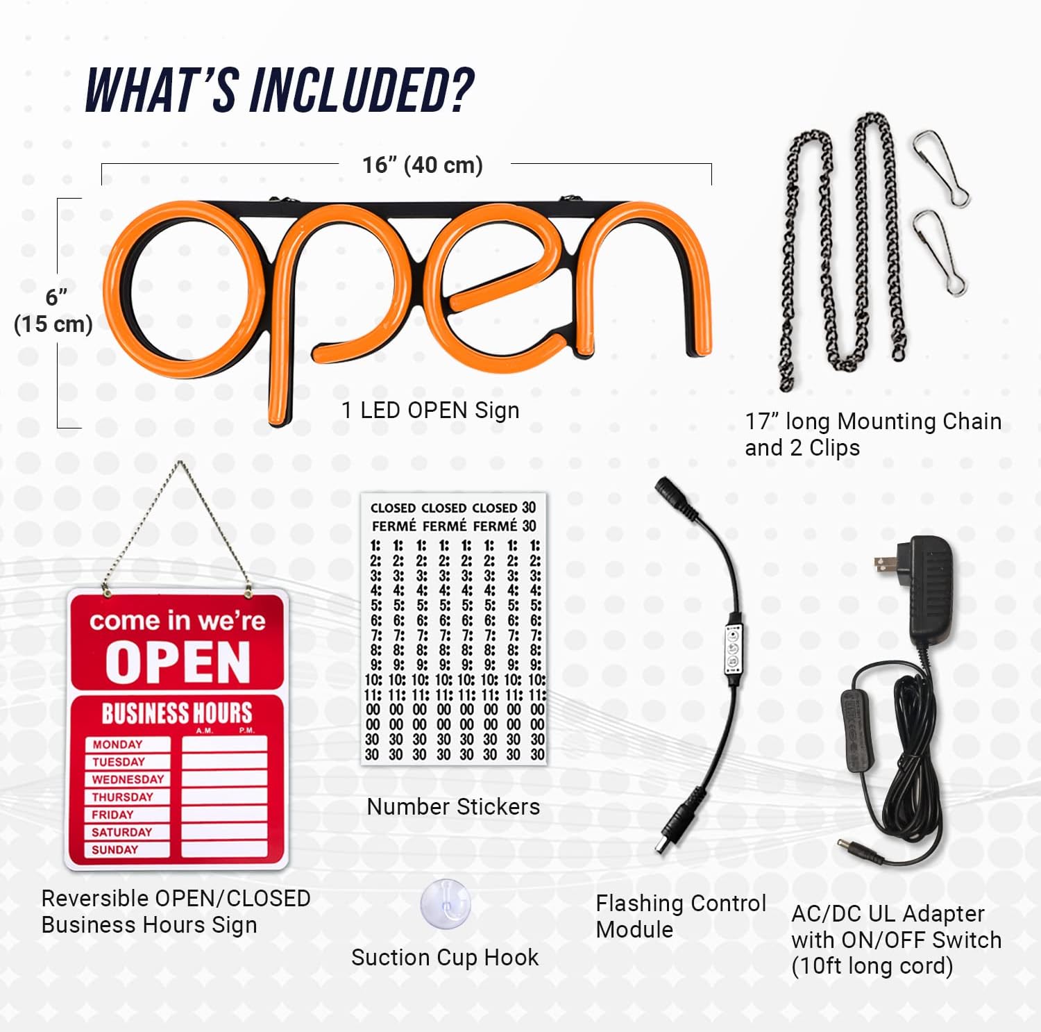 Flashing LED Neon Open Sign Light for Business with ON & Off Switch ...